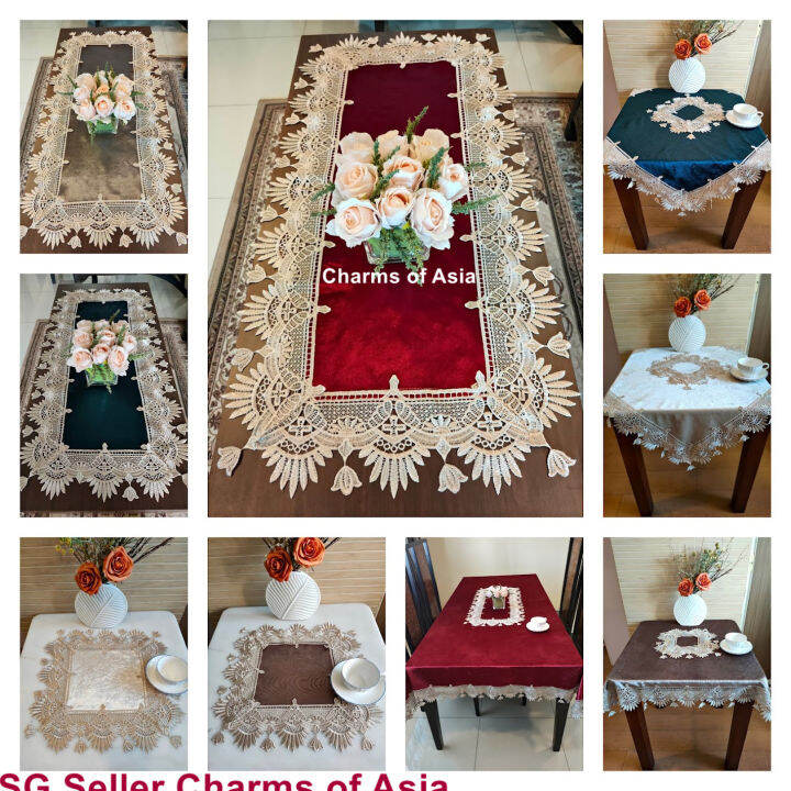 (SG seller ready stock)Velvet table runner table cloth placemat classy ...