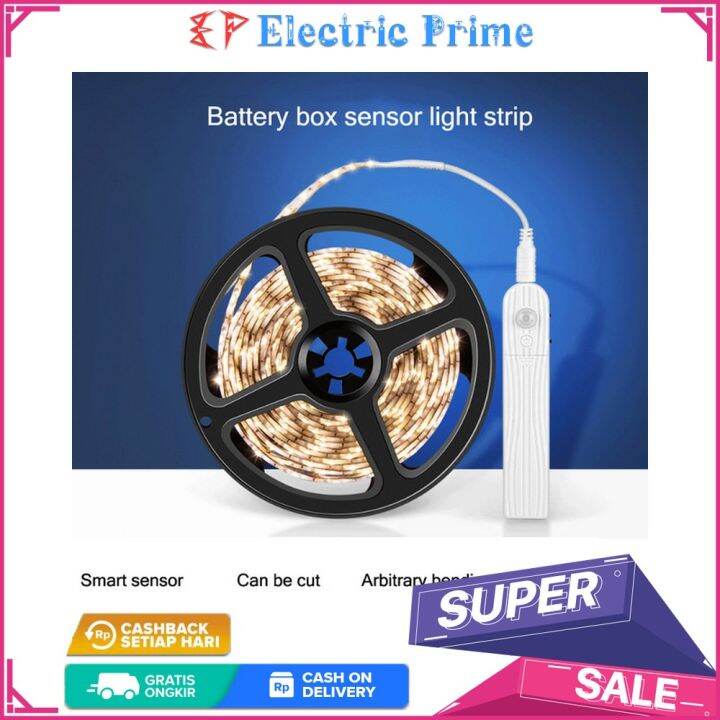 TRIPLEDI Lampu LED Strip 2 Meter Baterai Indoor PIR Light Sensor Gerak ...