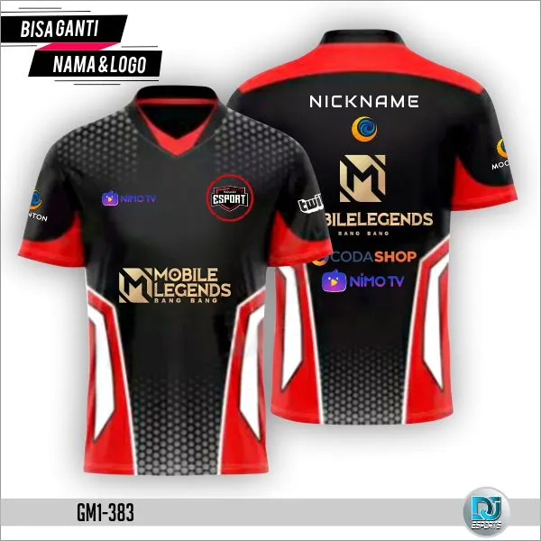 DJ Esports Baju Jersey Gaming Anak dan Dewasa ML/Mobile Legends Gratis ...