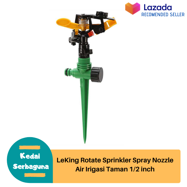 LeKing Rotate Sprinkler Spray Nozzle Air Irigasi Taman 1/2 inch ...