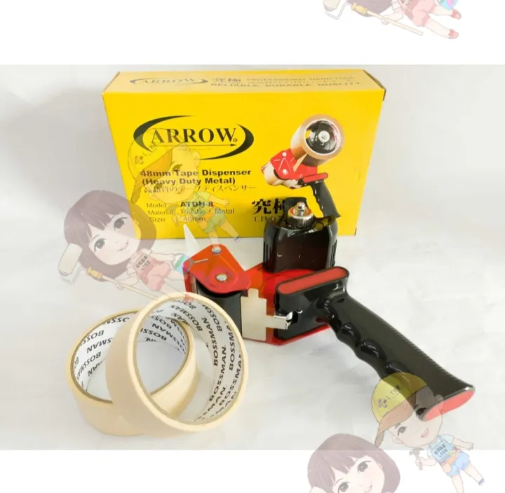 Arrow 48mm Tape Heavy duty tape dispenser 48mm with plastic protector ...