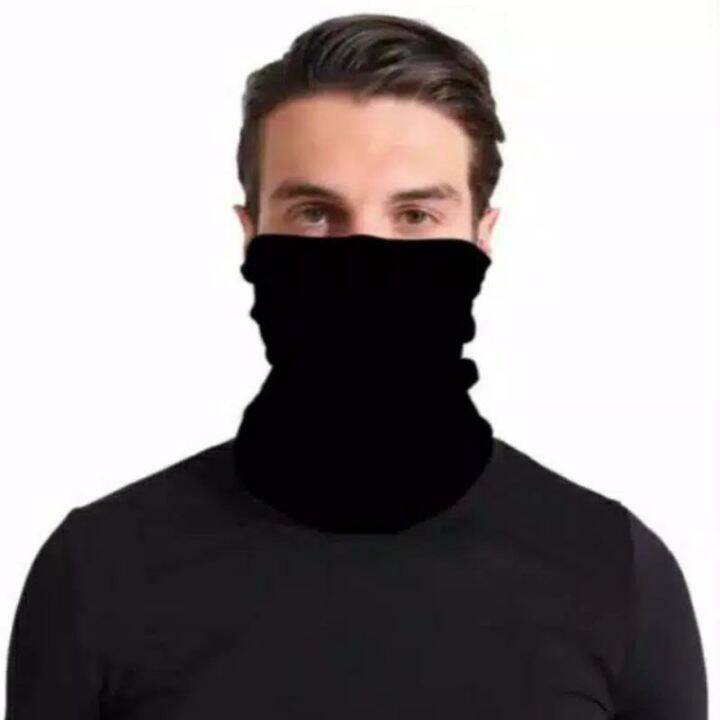 COD Masker Sepeda Motor Sarung Kepala Buff hitam polos tebal tanpa ...