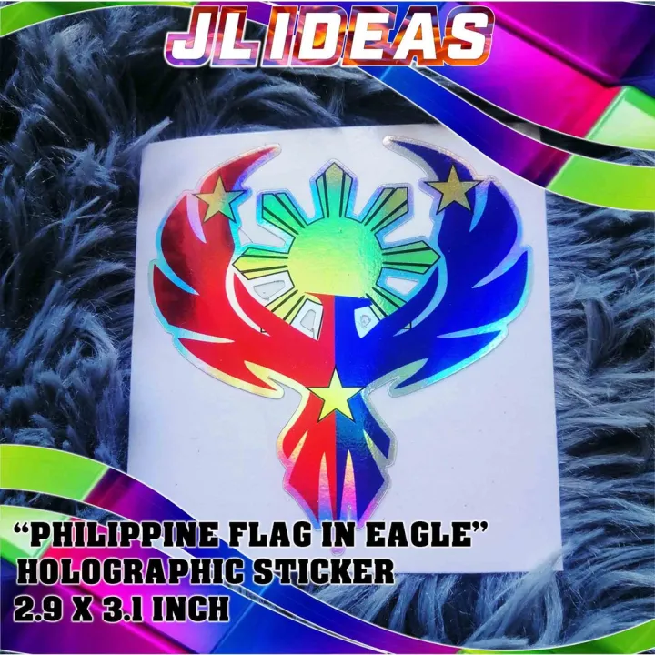 carmotorcycle Phil flag in eagle holographic sticker | Lazada PH