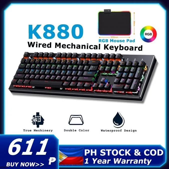COD#K880 K550 K28 K990 Mechanical Hotswappable Keyboard 87 104 61 Key Computer Wired Gaming ...