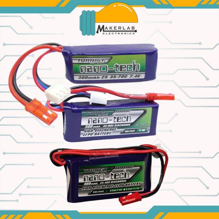 ghy-Turnigy Nano-tech 300mAh 460mAh 2S 7.4V Lipo Pack with JST Connector | Lazada PH
