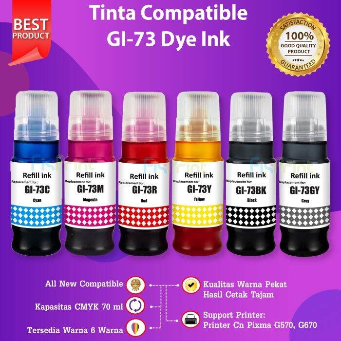 Tinta Refill GI-73 GI73 GI 73 Refill Printer Canon G570 G670 G-570 670 | Lazada Indonesia