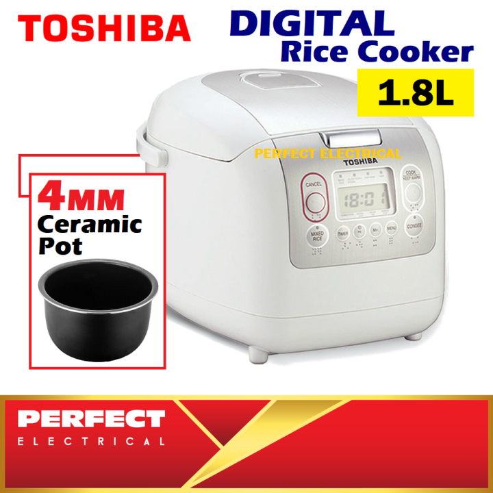 Toshiba 1.8L RC-18NMFIM Digital Rice Cooker with 4mm Non Stick Inner ...