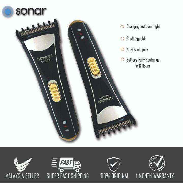 Sonar Wireless Rechargeable Hair Clipper/Trimmer/Cutter/Shaver SN-6200 ...