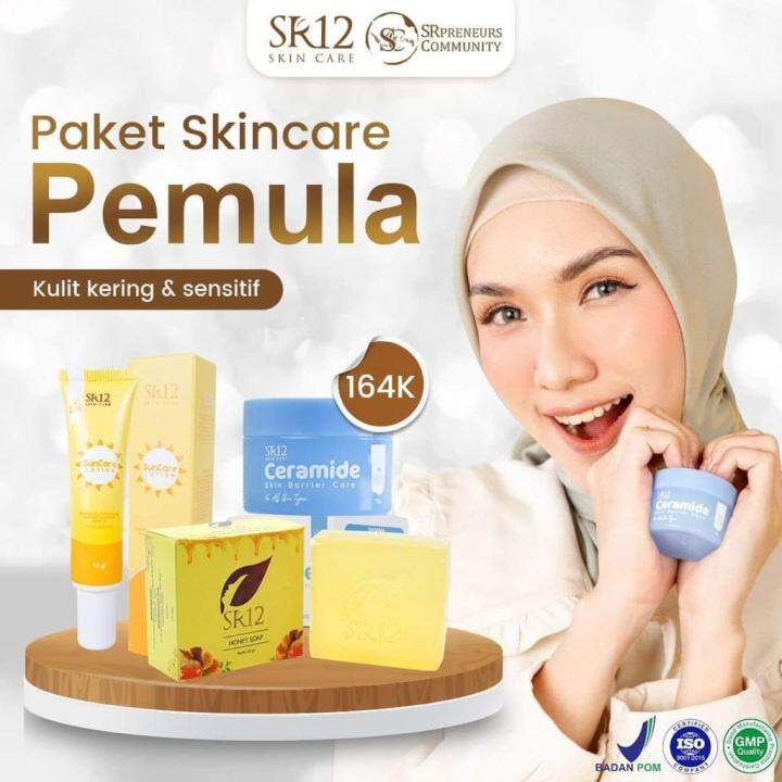 SR12 PAKET SKINCARE PEMULA WAJAH KERING/SENSITIF/MELEMBABKAN/MENCERAHKAN/MERAWAT KULIT/BPOM ...