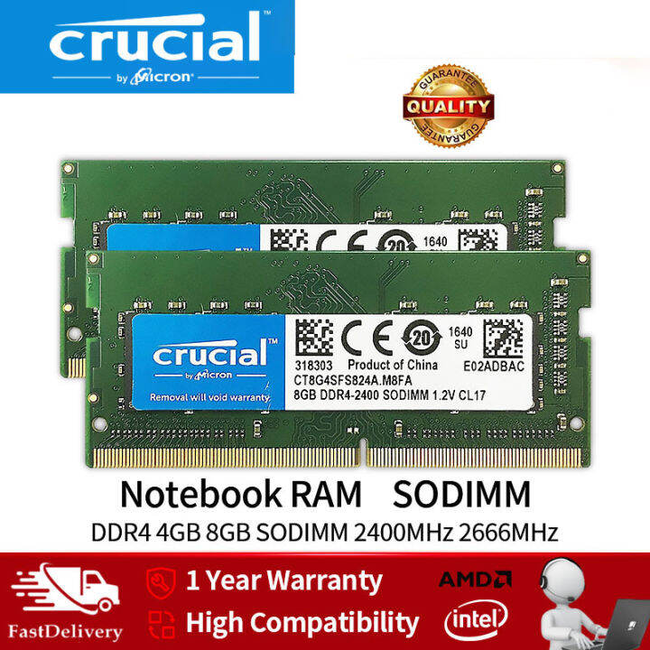 ORIGINAL Crucial DDR4 RAM Memory Laptop So-dimm 8GB 4GB 16G 2400MHZ ...