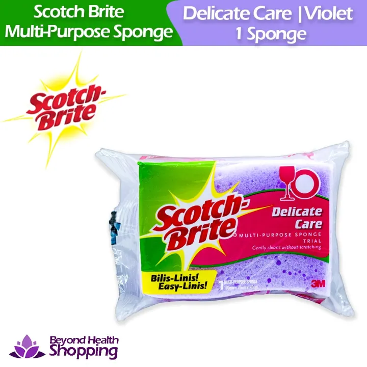 Scotch Brite Delicate Care Multi Purpose Sponge Violet 1 Sponge | Lazada PH
