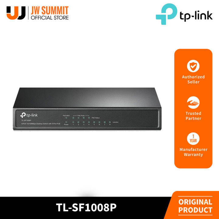 TP-Link TL-SF1008P 8-Port 10/100Mbps Desktop Switch with 4-Port PoE ...