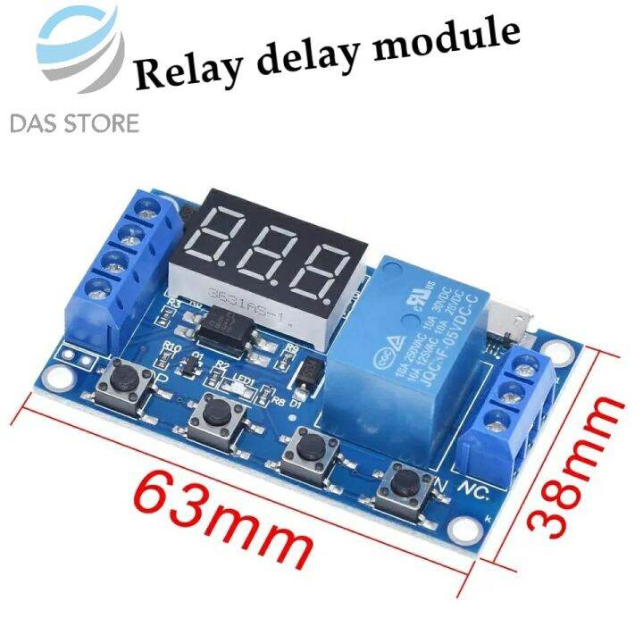 Modul Relay Timer Display 4 Tombol Dc 6v~30v Delay Time Module Switch
