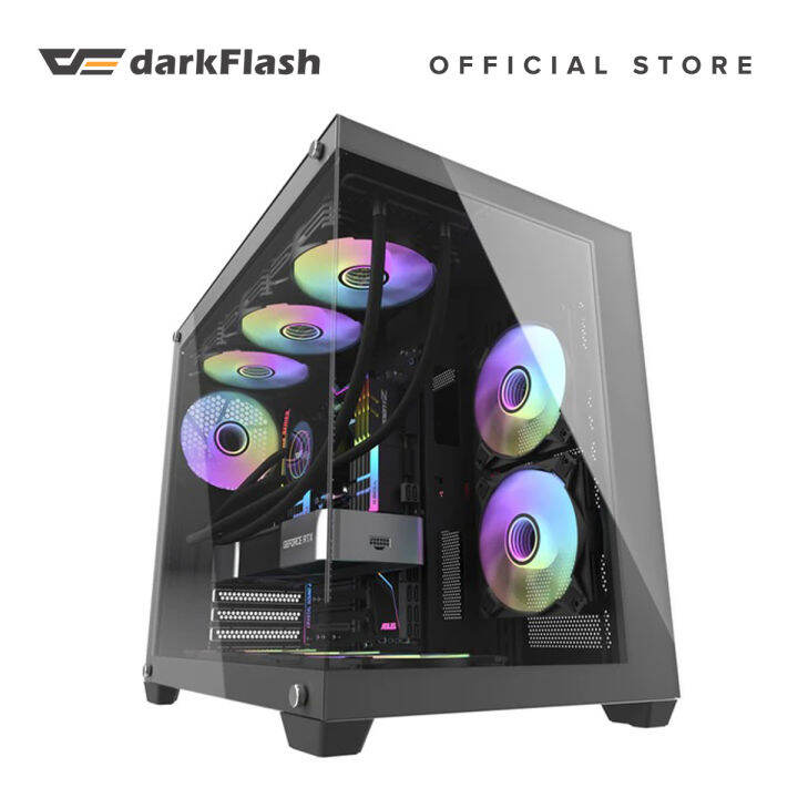 darkFlash C285P Exquisite ATX PC Case Tempered Glass Panoramic Side Transparent | Lazada PH