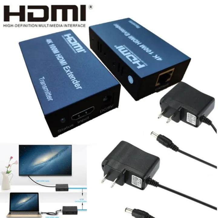 RNG-100M 4K HDMI To LAN Port RJ45 Network Cable Extender Over by Cat 5e ...