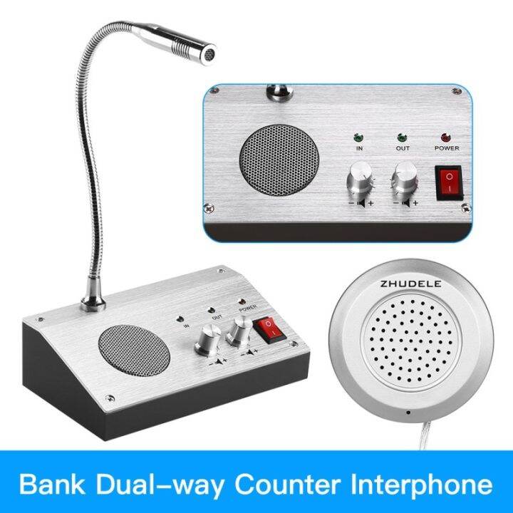 Dual-Way Talk Through Store Office Window Glass Counter Intercom ...
