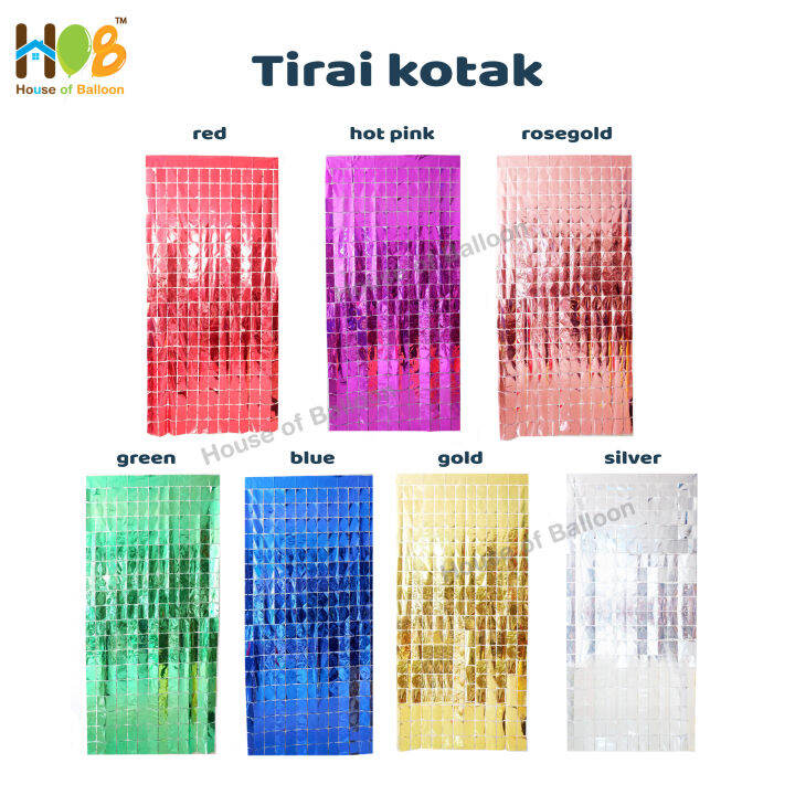 Backdrop Kotak / Rumbai Foil Kotak / Curtain Foil / Tirai Foil Square ...