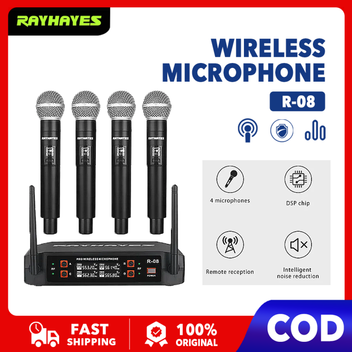 RAYHAYES Wireless microphone heavy duty dynamic Dual Handheld wireless ...