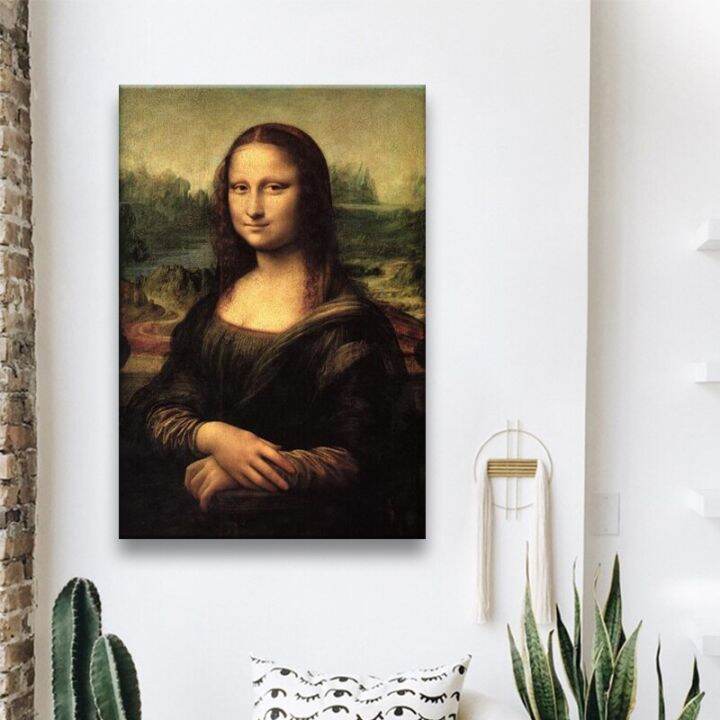 Smile of Mona Lisa Canvas Art Painting Reproductions Classical Da Vinci ...