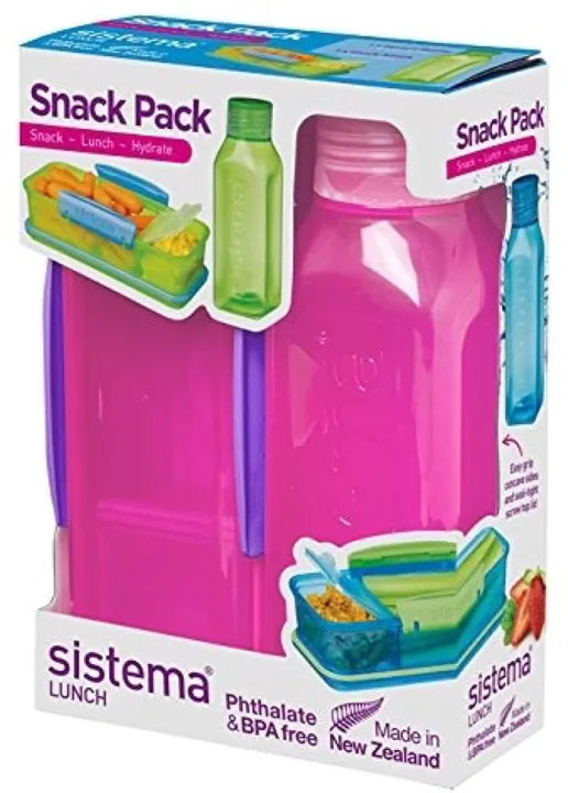 Sistema Lunch Snack Pack (Assorted Colours) | 410ml Snack Attack ...