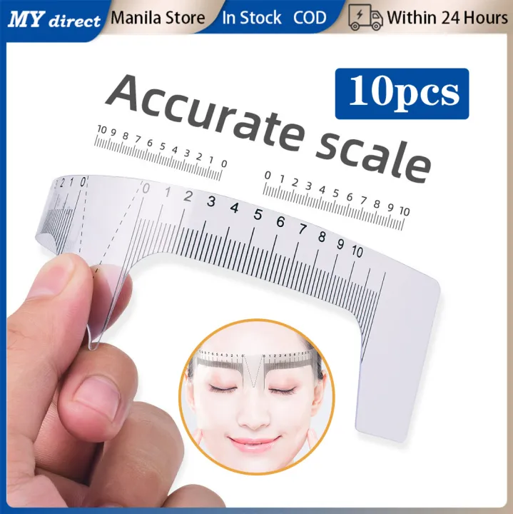 10PCS Reusable Plastic Eyebrow Tattoo Stencils Ruler Semi Permanent Eye ...