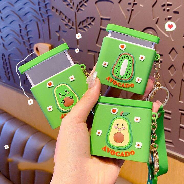 Cartoon Avocado Kiwi Creative Mobile Phone Holder Keychain Female Bag ...