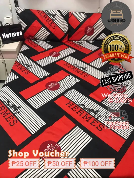 Hermes Bedsheets 100% Premium Canadian Cotton Bedsheets 3 in 1 | Lazada PH