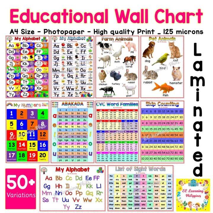 A4 LAMINATED EDUCATIONAL Wall Chart for PAGE 1. ALPHABET CHART | Lazada PH