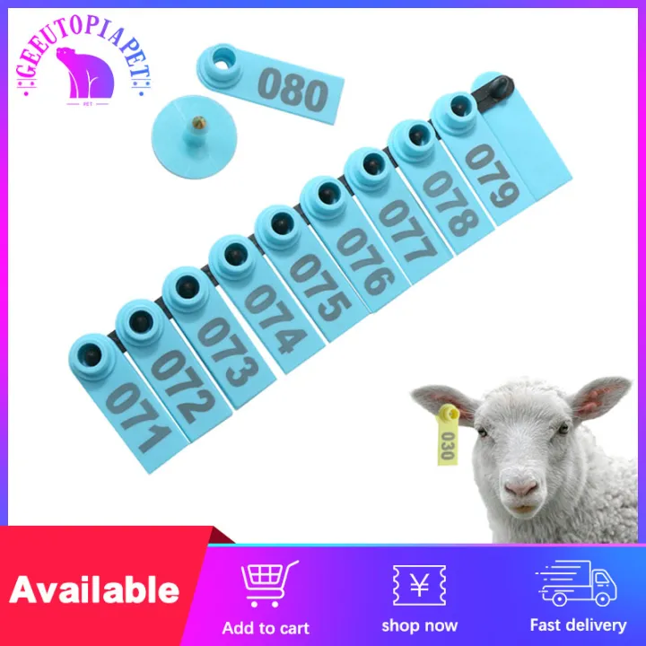 Livestock Ear Tag 1-100 Numbers Animal Tags for Cow Cattle Goat Sheep ...