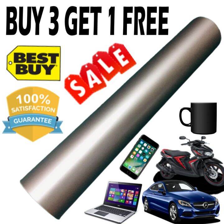 matte silver sticker buy 3 get 1 free chrome car motorcycle vinyl foil ...