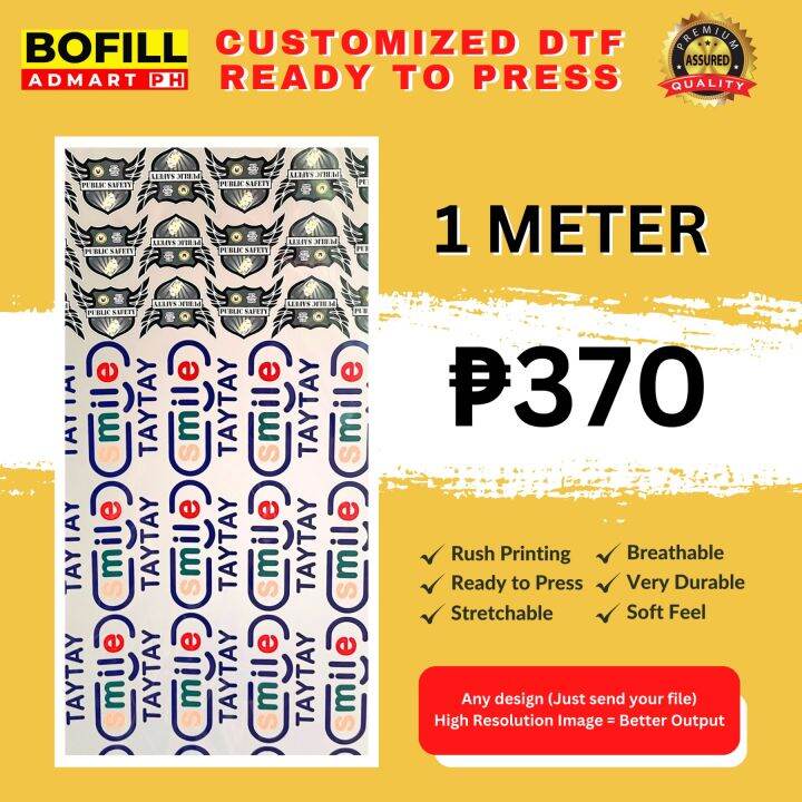 DTF/ 1 METER SIZE/ CUSTOMIZE PRINTING/ READY TO PRESS | Lazada PH