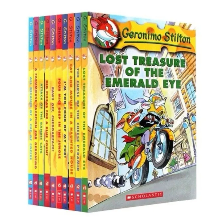 【10 Books Set Geronimo Stilton 1-10 Children's English Novel Boys Girls ...