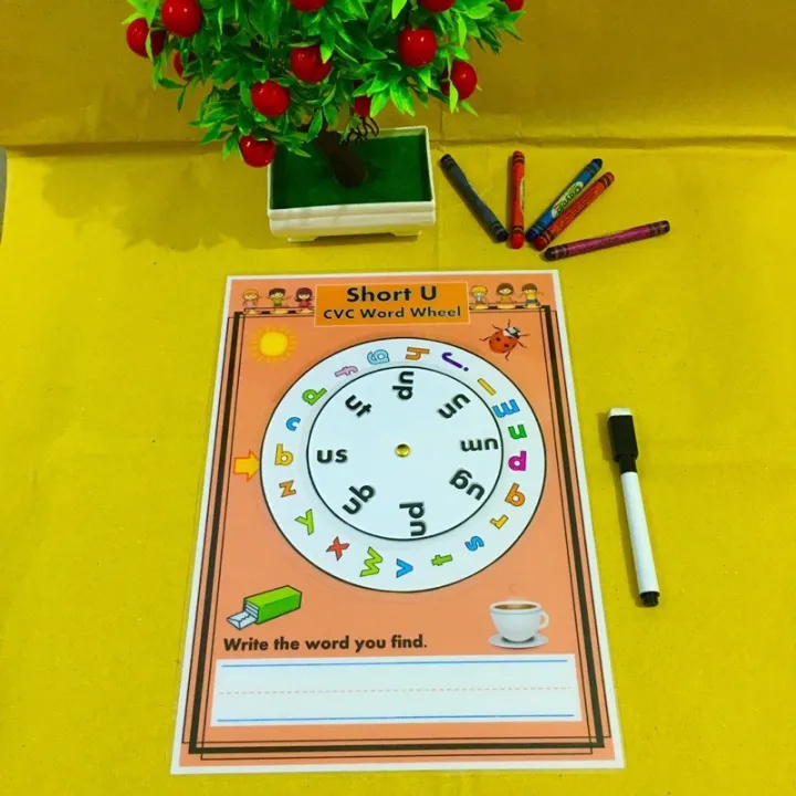 Short "U" CVC Word Wheel with FREE Dry erase Marker | Lazada PH