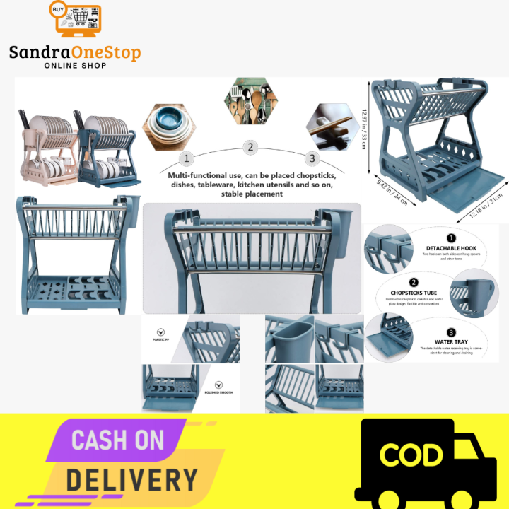 Sandra One Stop Shop - Kitchen Double-Decker Dish Drainer Rack | Lazada PH