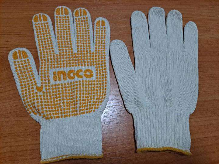 Ingcoถุงมือผ้าคอตตอนถัก กันลื่น XL #HGVK05 | Lazada.co.th