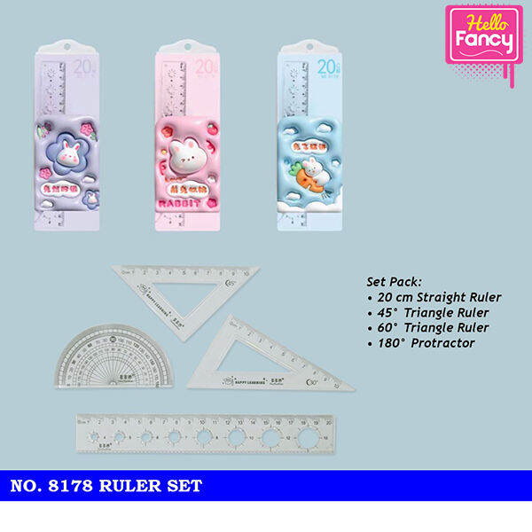 Penggaris Segitiga Busur dan Lurus 20 cm Anak / Premium Ruler 8178 | Lazada Indonesia