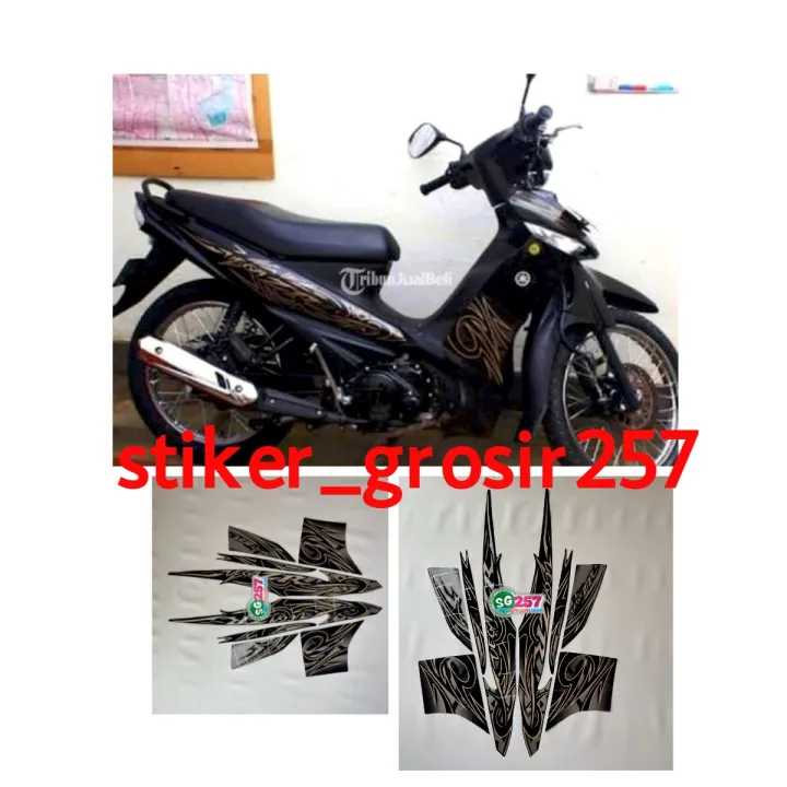 STIKER STRIPING & LIS BODY MOTOR VEGA ZR TAHUN 2010 2011 HITAM STANDAR ...