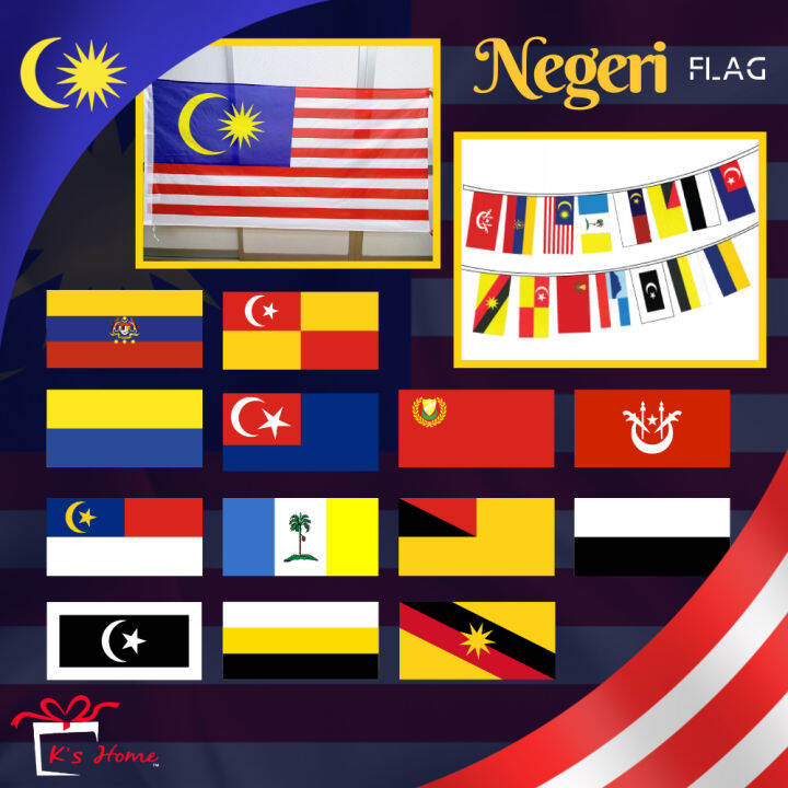 Bendera Negeri Malaysia Flag (Polyester) Banting Flag 15pcs Negeri | Lazada