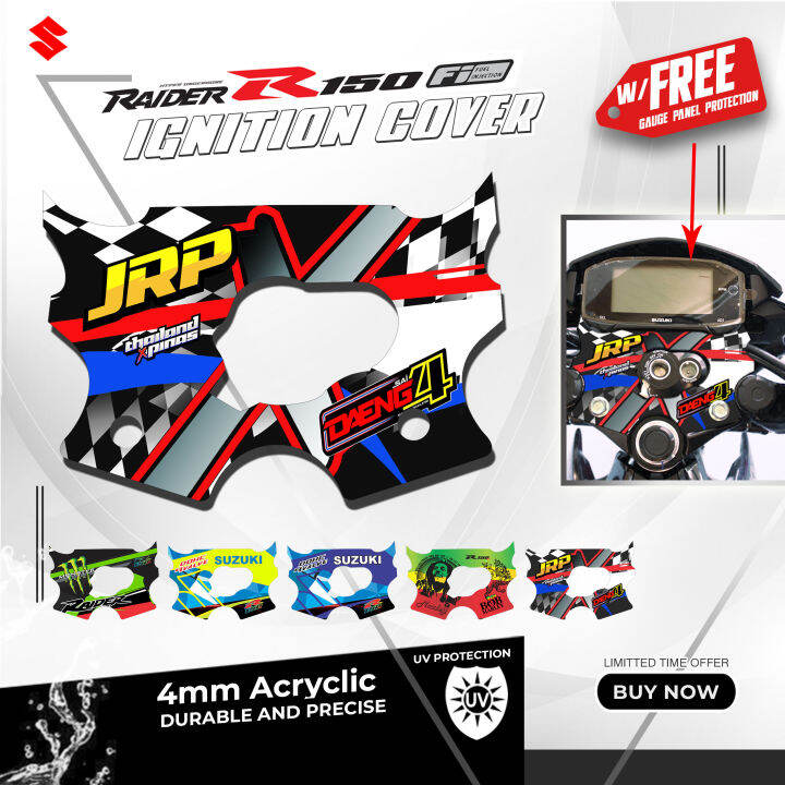 Suzuki Raider 150 Fi Ignition Cover: 4mm Acrylic Handle Crown ...