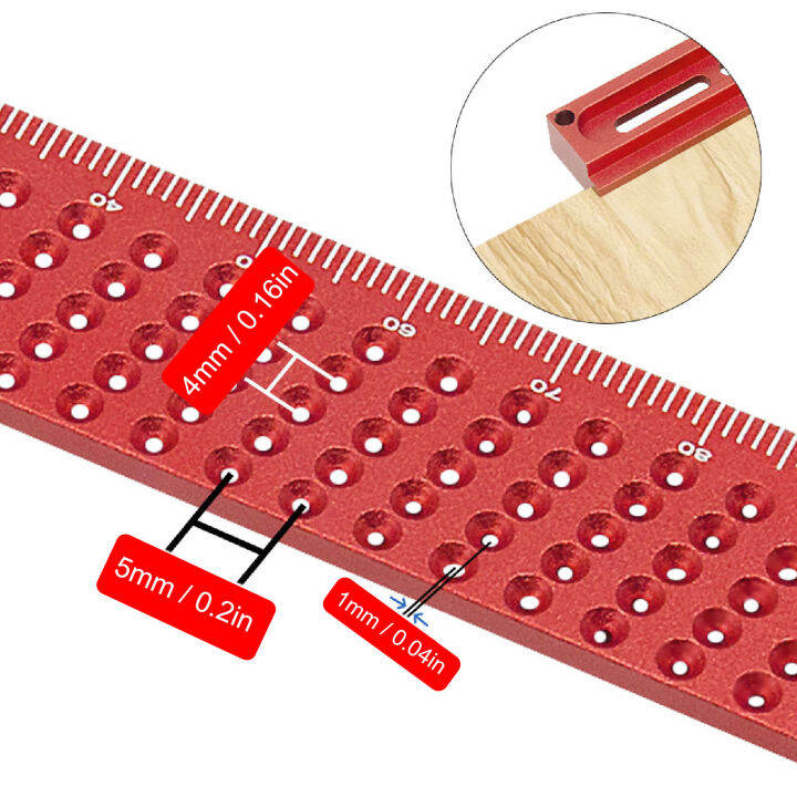 Hole Scribing Ruler Easy Operation Woodworking Square Hole Ruler for ...