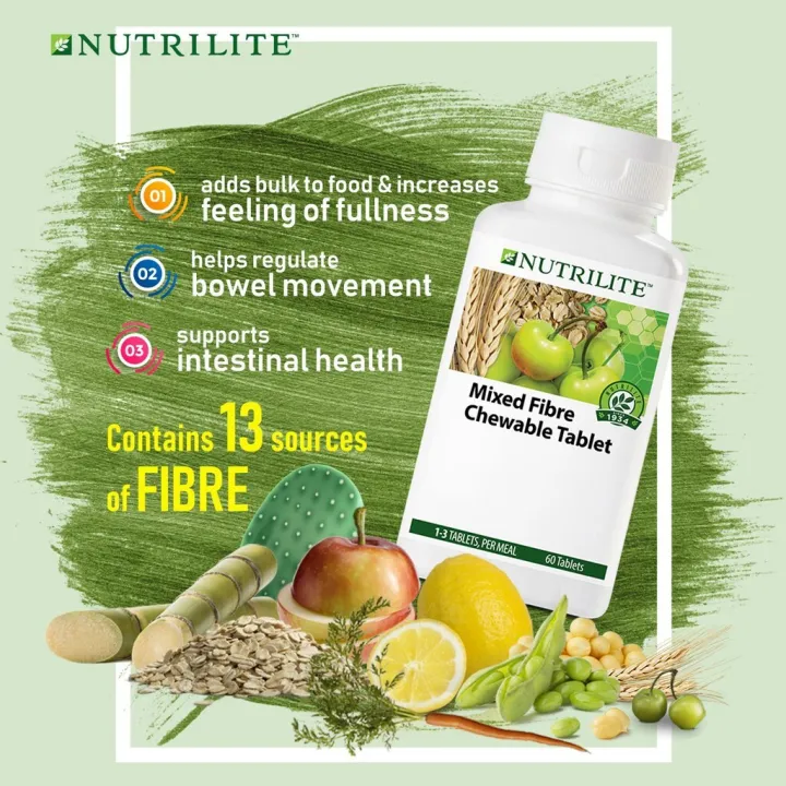 นิวทริไลท์ ชูเอเบิ้ล ไฟเบอร์ เบลนด์ Nutrilite Mixed Fibre Chewable ...