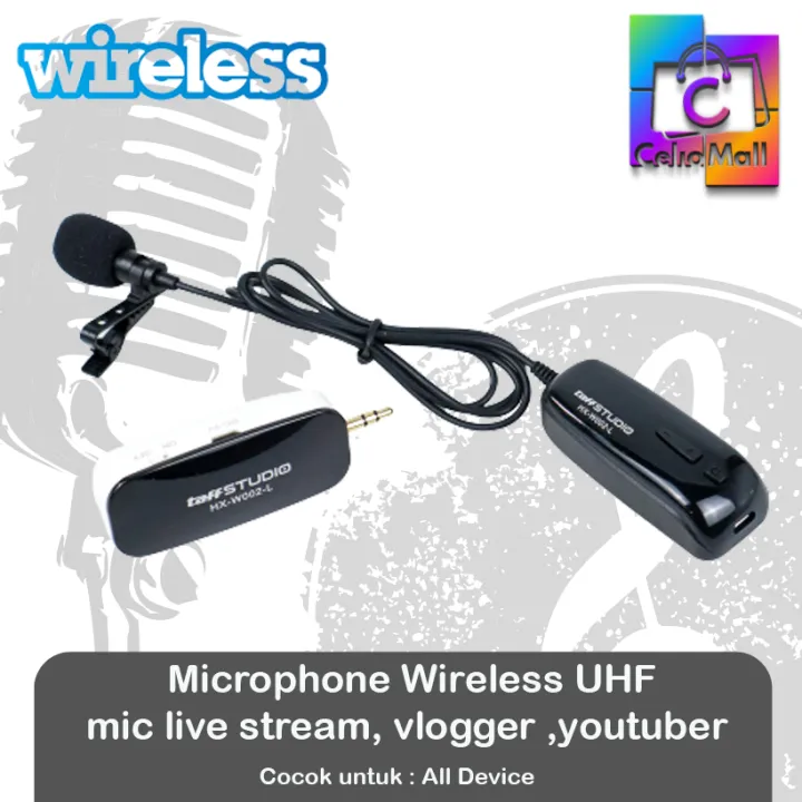 Mic Wireless Microphone Podcast Interview - mic vlogging youtuber | Lazada Indonesia