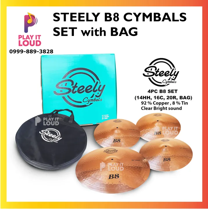 STEELY B8 CYMBALS 4-PC SET with BAG | Lazada PH