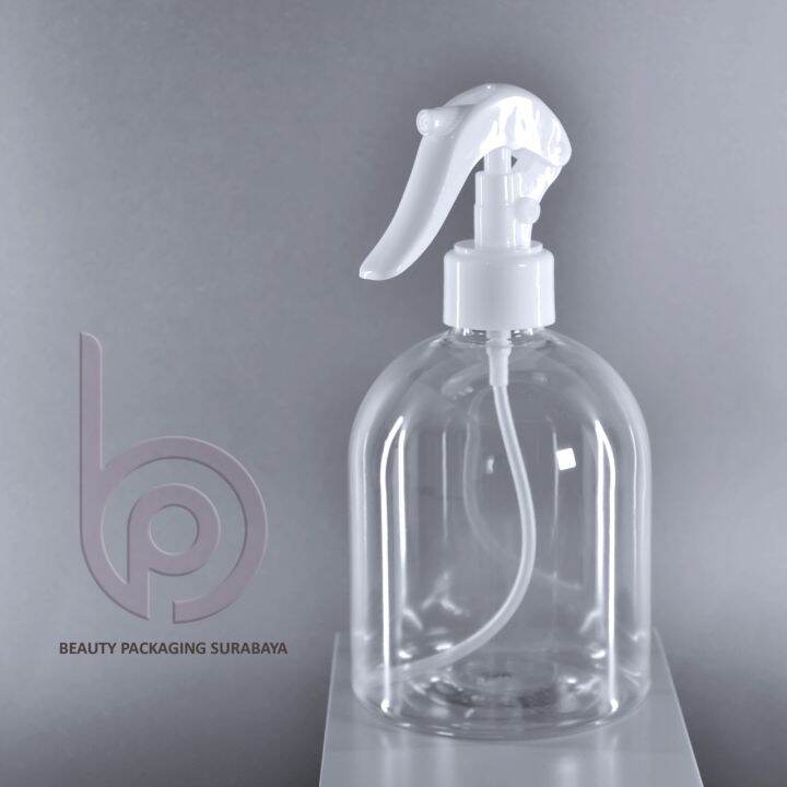Botol PET 500ml bulat gentong tutup spray trigger putih | Lazada Indonesia