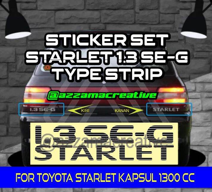 Sticker Starlet 1.3 SE-G Type Strip | Lazada Indonesia