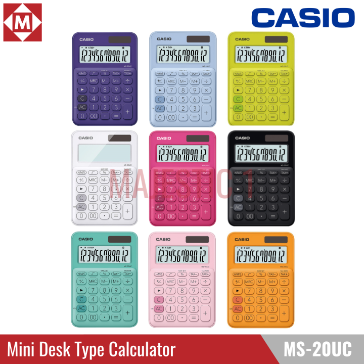 Casio Mini Desk Type Calculator MS-20UC (Solar and Battery) | Lazada PH
