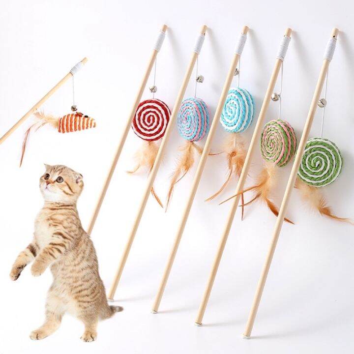 Cat Toy Kitten Interactive Cat Dancer Catfisher Teaser Wand Chasing Toy ...