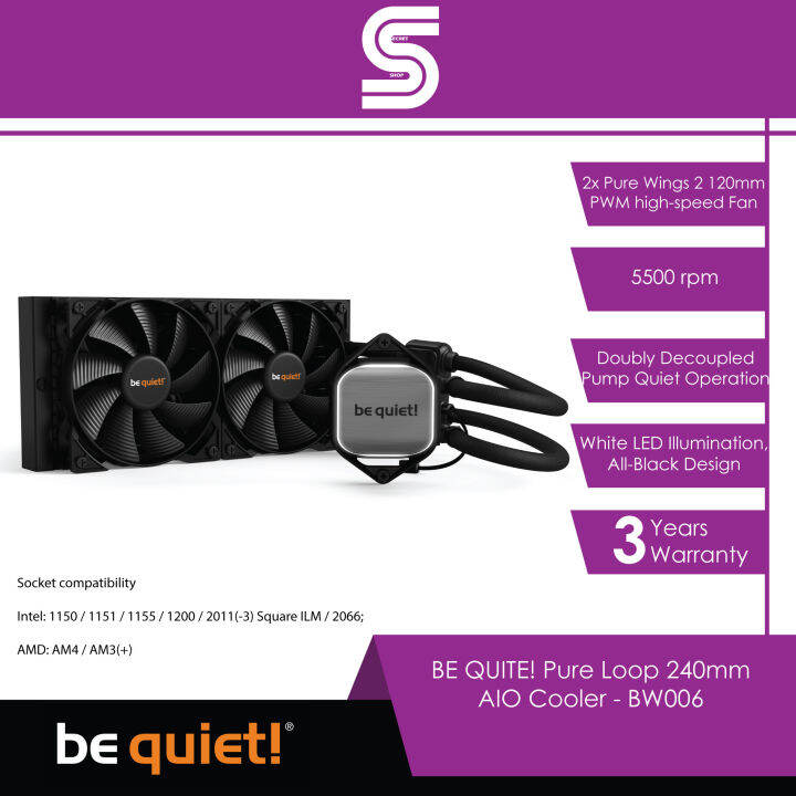 BE QUIET! Pure Loop 240mm AIO Cooler - BW006 | Lazada