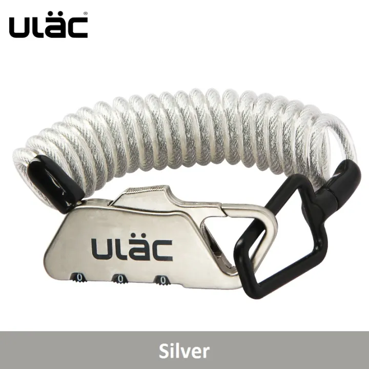 ULAC Mini Bicycle Cable Lock 3 Digits Anti-theft Cycling Helmet Wire ...