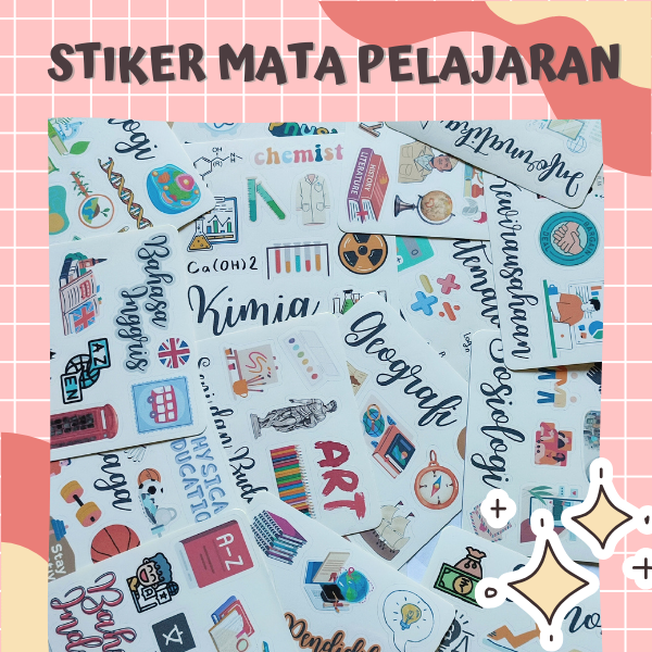 Stiker Mata Pelajaran / stiker matematika / stiker fisika / stiker ...